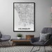 LOS ANGELES California CA Usa Map Poster Black White Hometown City ...