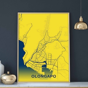OLONGAPO Philippines Map Poster Color Hometown City Print Modern Home ...