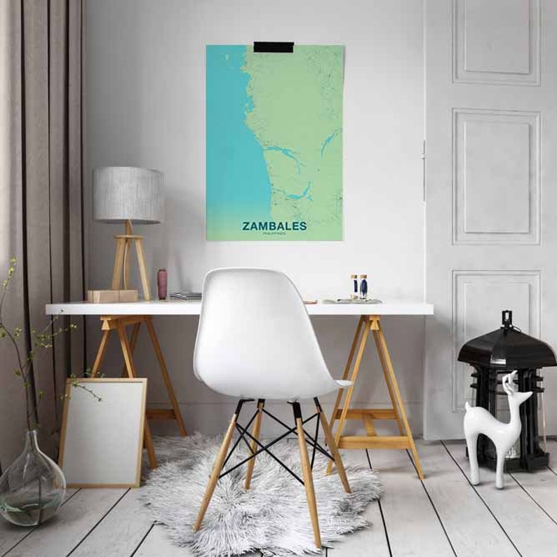 ZAMBALES Philippines Map Poster Color Hometown City Print | Etsy