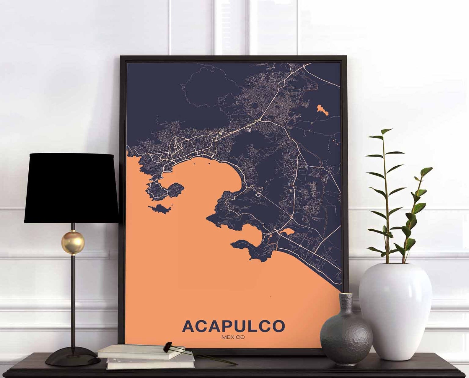 ACAPULCO Mexico Poster Color Hometown City Print Modern Home | Etsy