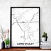 LONG VALLEY New Jersey NJ Usa Map Poster Black White Hometown - Etsy
