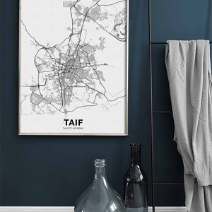 TAIF Saudi Arabiamap Poster Hometown City Print Modern Home Decor ...