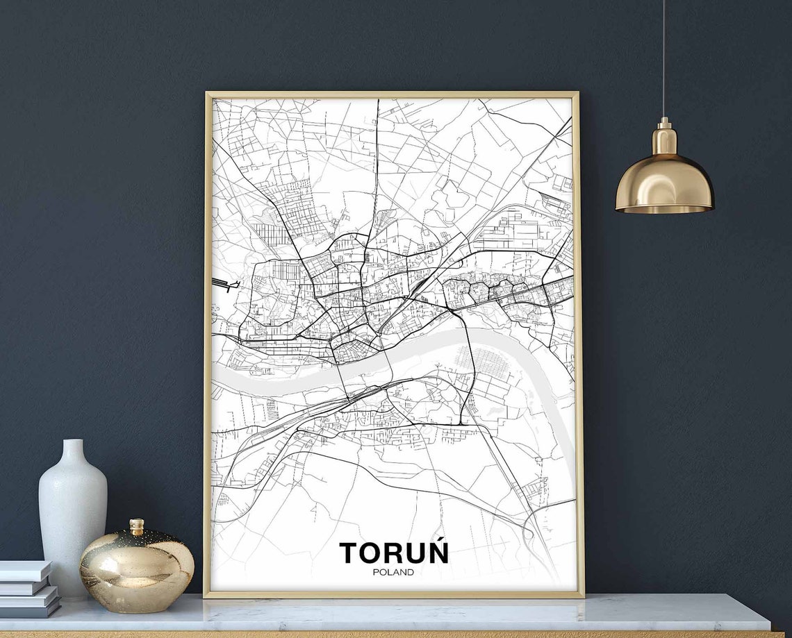 TORUŃ Torun Poland Map Poster Hometown City Print Modern Home | Etsy