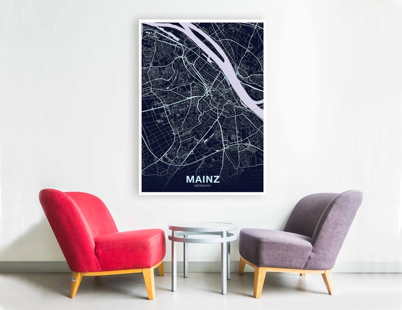 MAINZ Germany Poster Color Hometown City Print Modern Home - Etsy