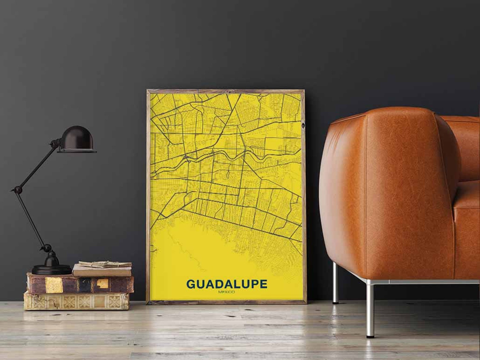 GUADALUPE Mexico map poster color Hometown City Print Modern | Etsy