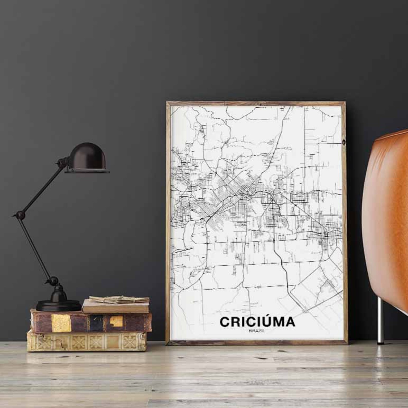 CRICIUMA Brazil Map Poster Hometown City Print Modern Home - Etsy