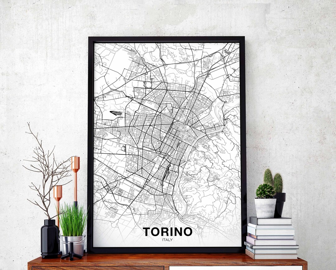 TORINO Italy Map Poster Hometown City Print Modern Home Decor Office ...