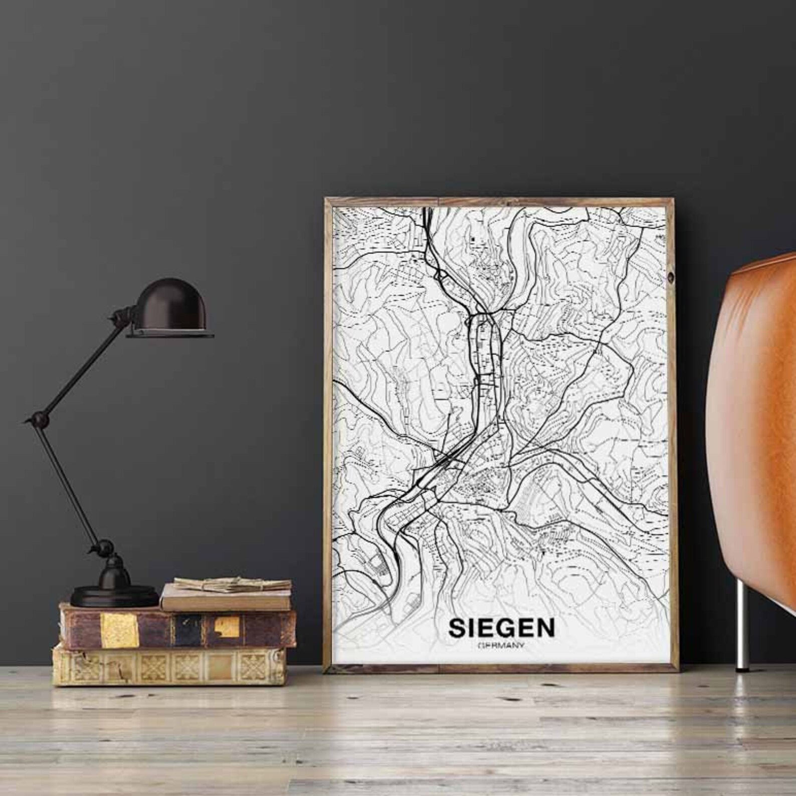 SIEGEN Germany Map Poster Black White Hometown City Print - Etsy