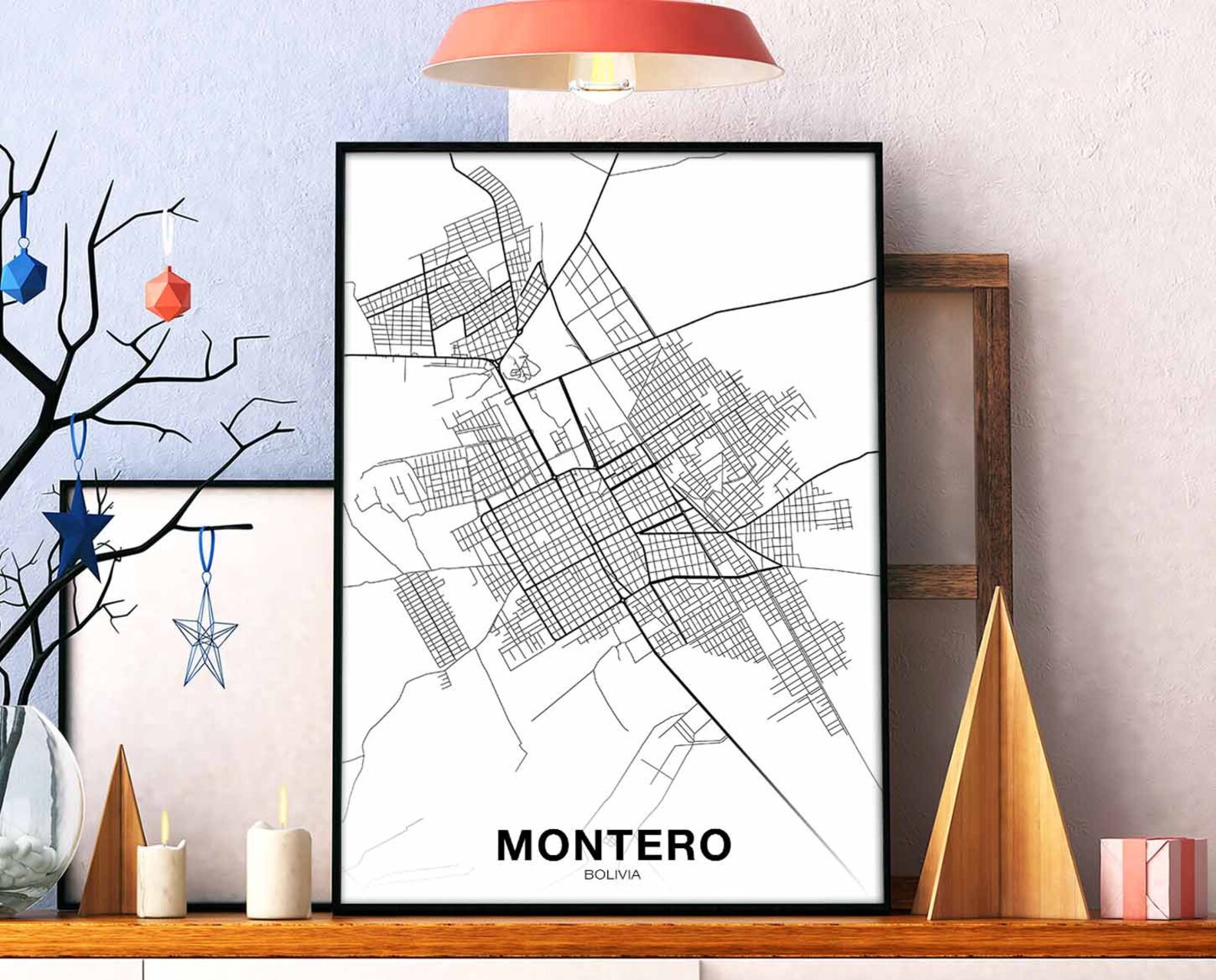 MONTERO Bolivia Map Poster Hometown City Print Modern Home - Etsy