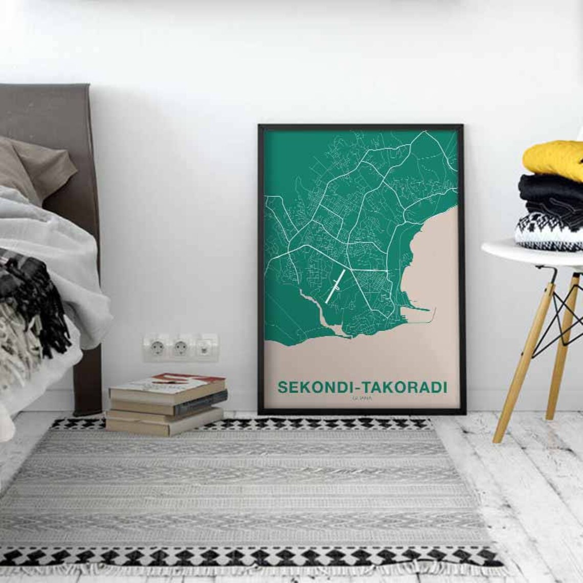 SEKONDI-TAKORADI Ghana Map Poster Color Hometown City Print | Etsy