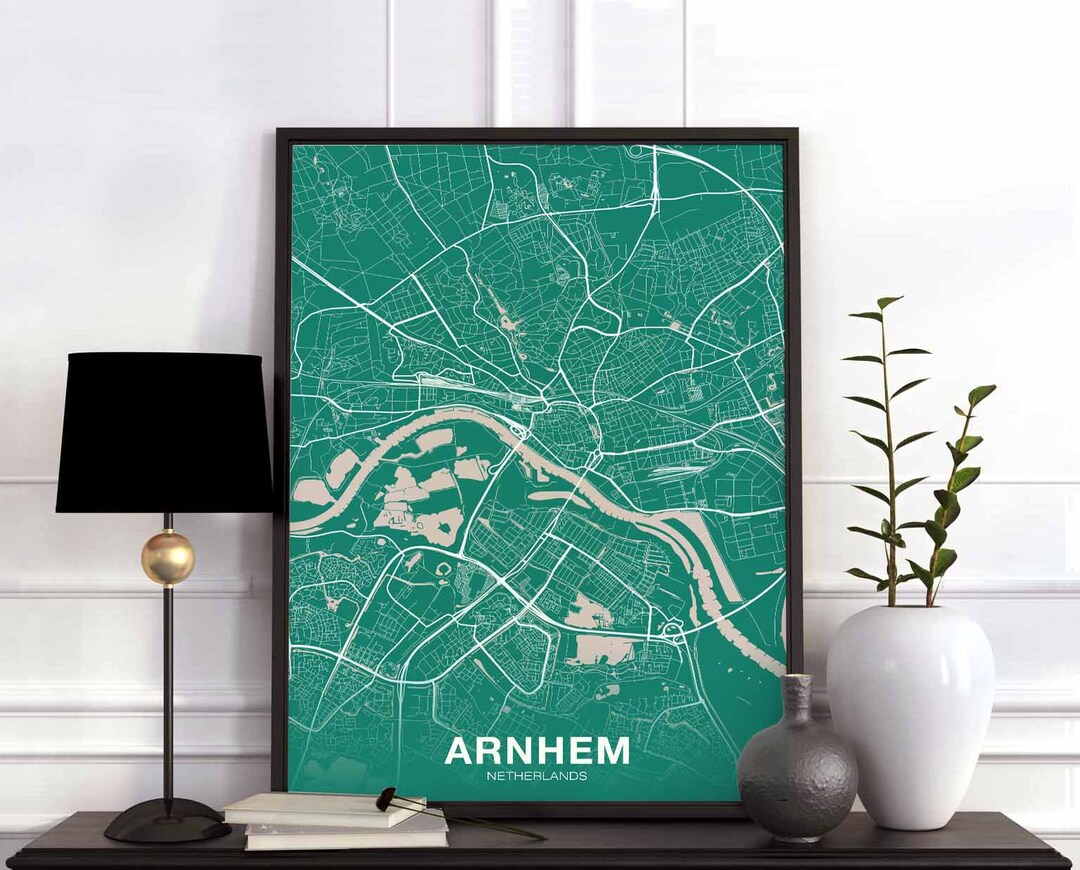 ARNHEM Netherlands Holland Map Poster Color Hometown City Print Modern ...