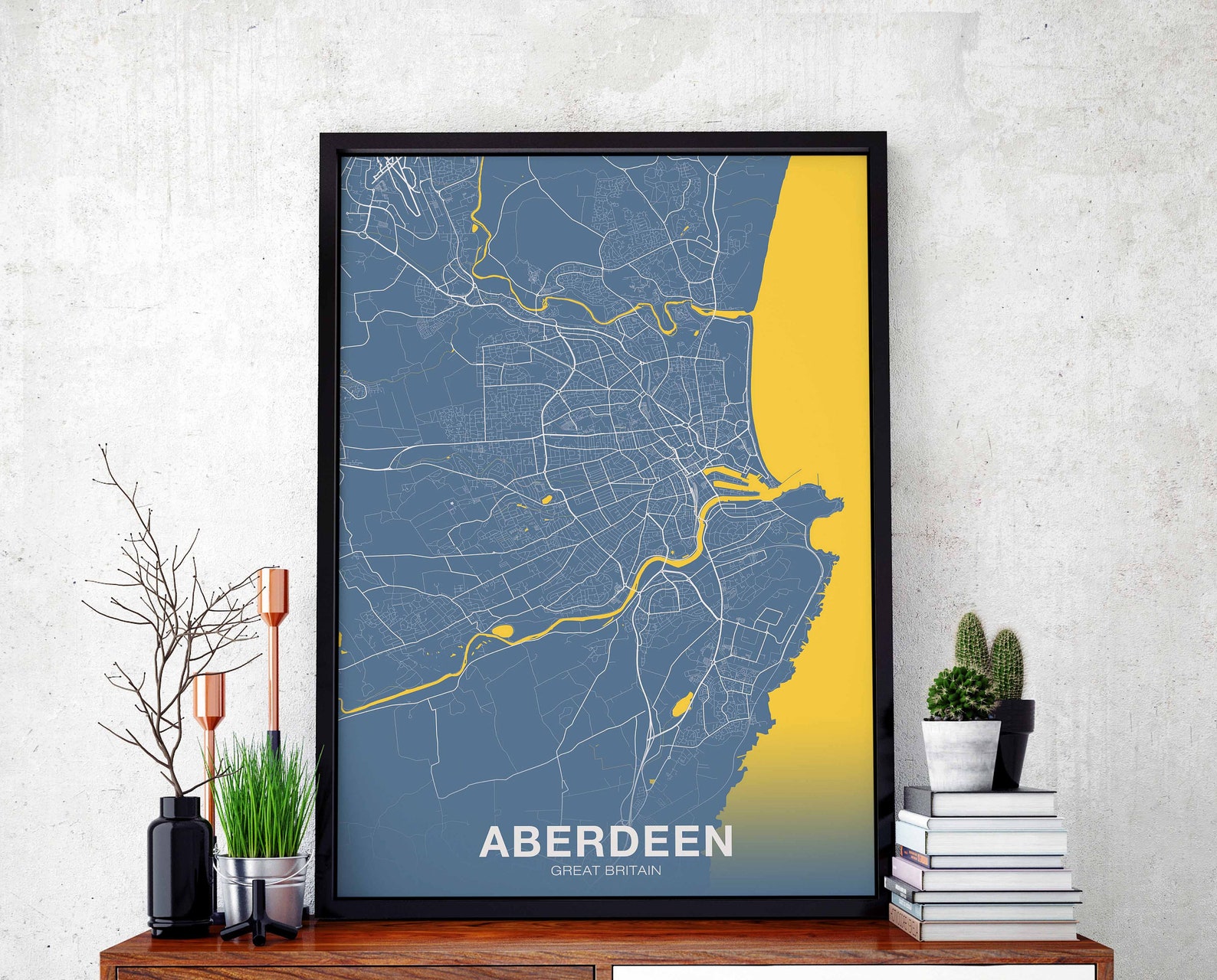 ABERDEEN Great Britain Poster Color Hometown City Print Modern - Etsy
