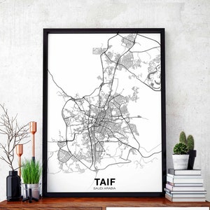 TAIF Saudi Arabiamap Poster Hometown City Print Modern Home Decor ...