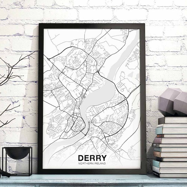 Derry Map Wall Art - Etsy Singapore