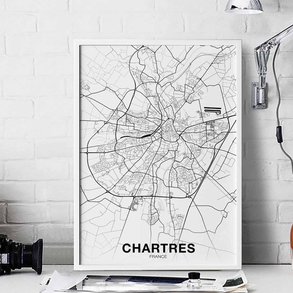 Chartres City Print - Etsy