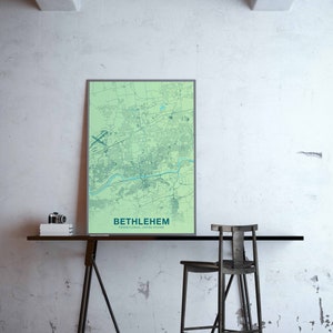 BETHLEHEM Pennsylvania PA USA Poster Color Hometown City Print Modern ...