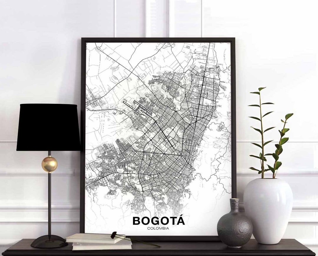 BOGOTA Colombia Map Poster Hometown City Print Modern Home Decor Office ...