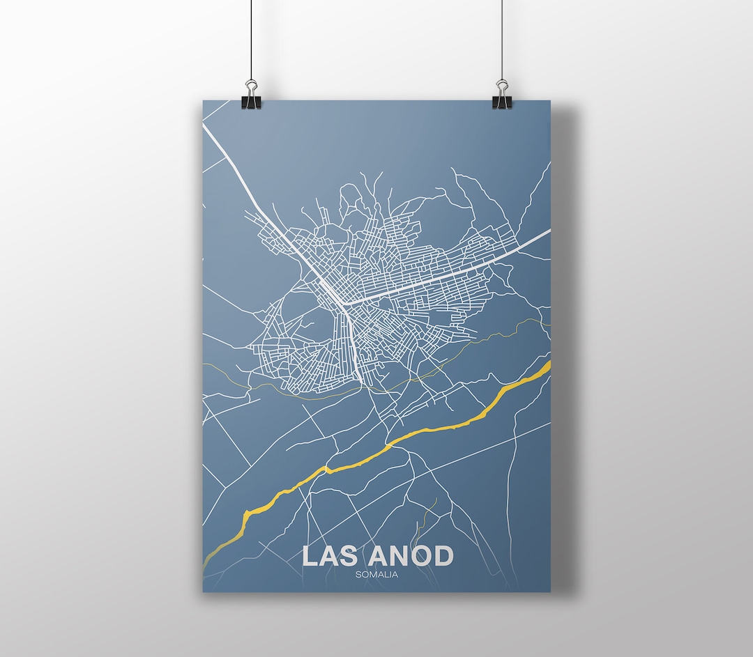LAS ANOD Somalia Poster Color Hometown City Print Modern Home - Etsy