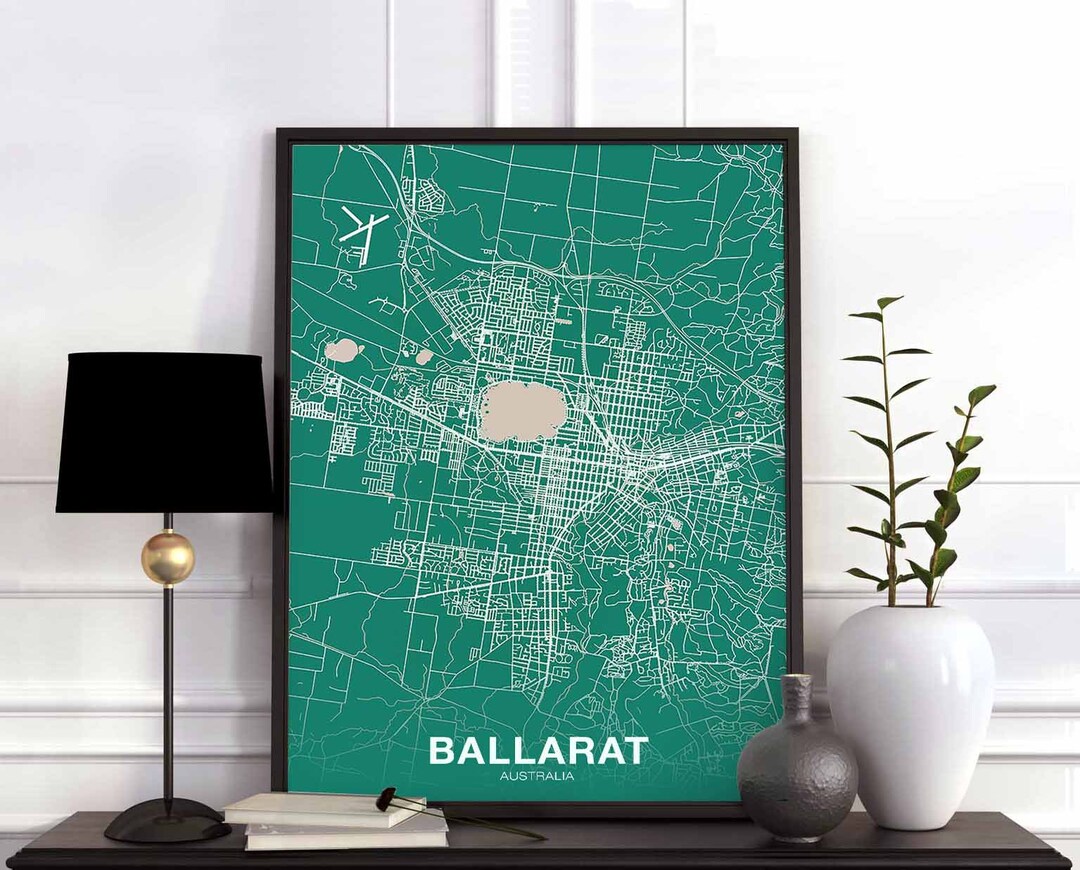 BALLARAT Australia Map Poster Color Hometown City Print Modern Home ...