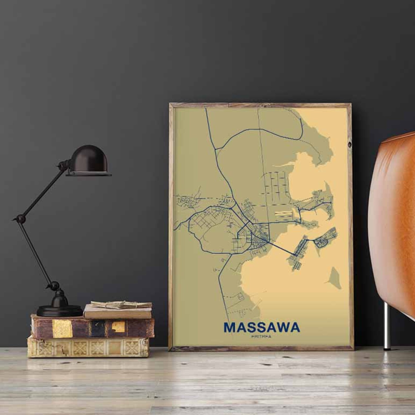 MASSAWA Eritrea Map Poster Color Hometown City Print Modern | Etsy