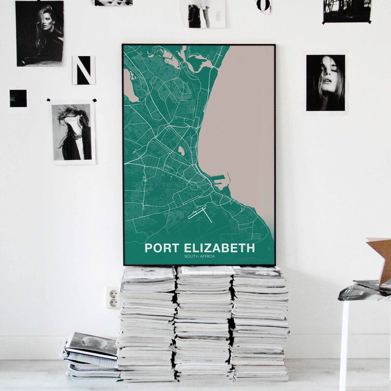 PORT ELIZABETH South Africa Poster Color Hometown City Print | Etsy