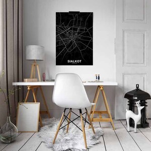 SIALKOT Pakistan Map Poster Hometown City Print Modern Home Decor ...