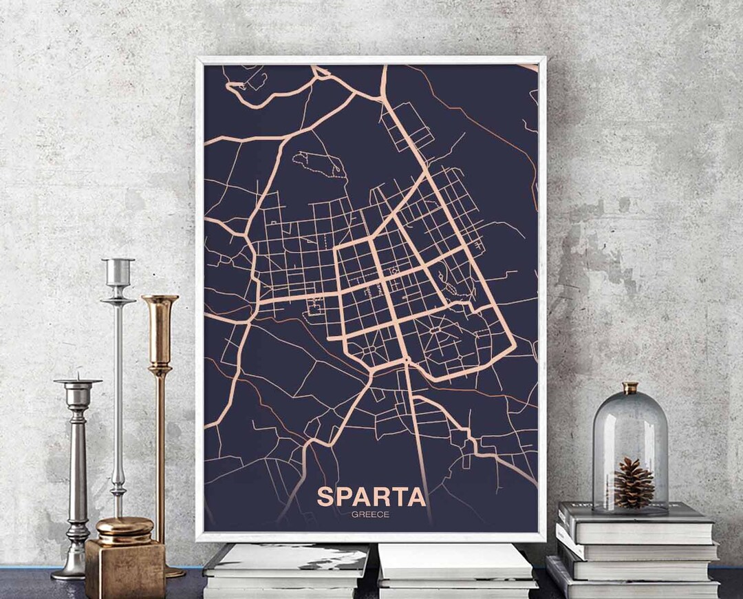 SPARTA Greece Poster Color Hometown City Print Modern Home Decor Office ...