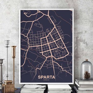 SPARTA Greece Poster Color Hometown City Print Modern Home Decor Office ...