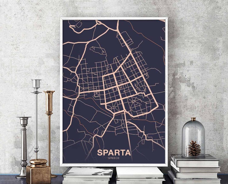 SPARTA Greece Poster Color Hometown City Print Modern Home | Etsy