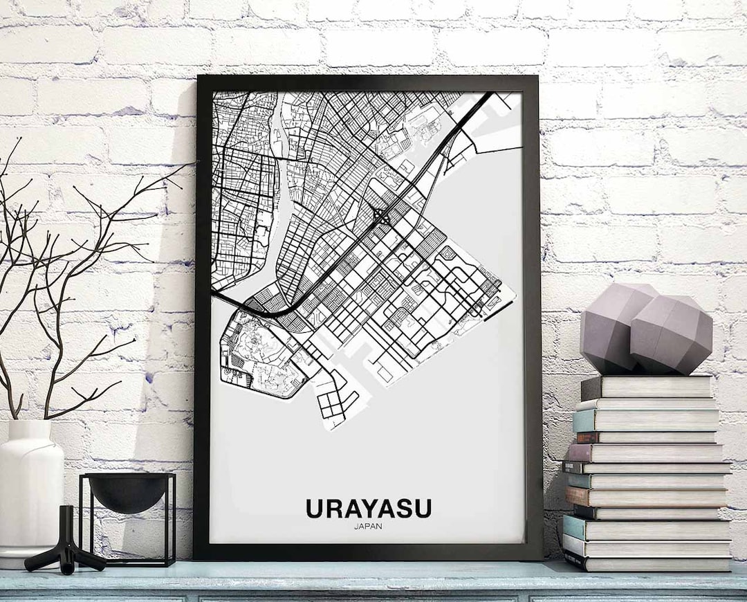 URAYASU Japan Map Poster Hometown City Print Modern Home Decor Office ...
