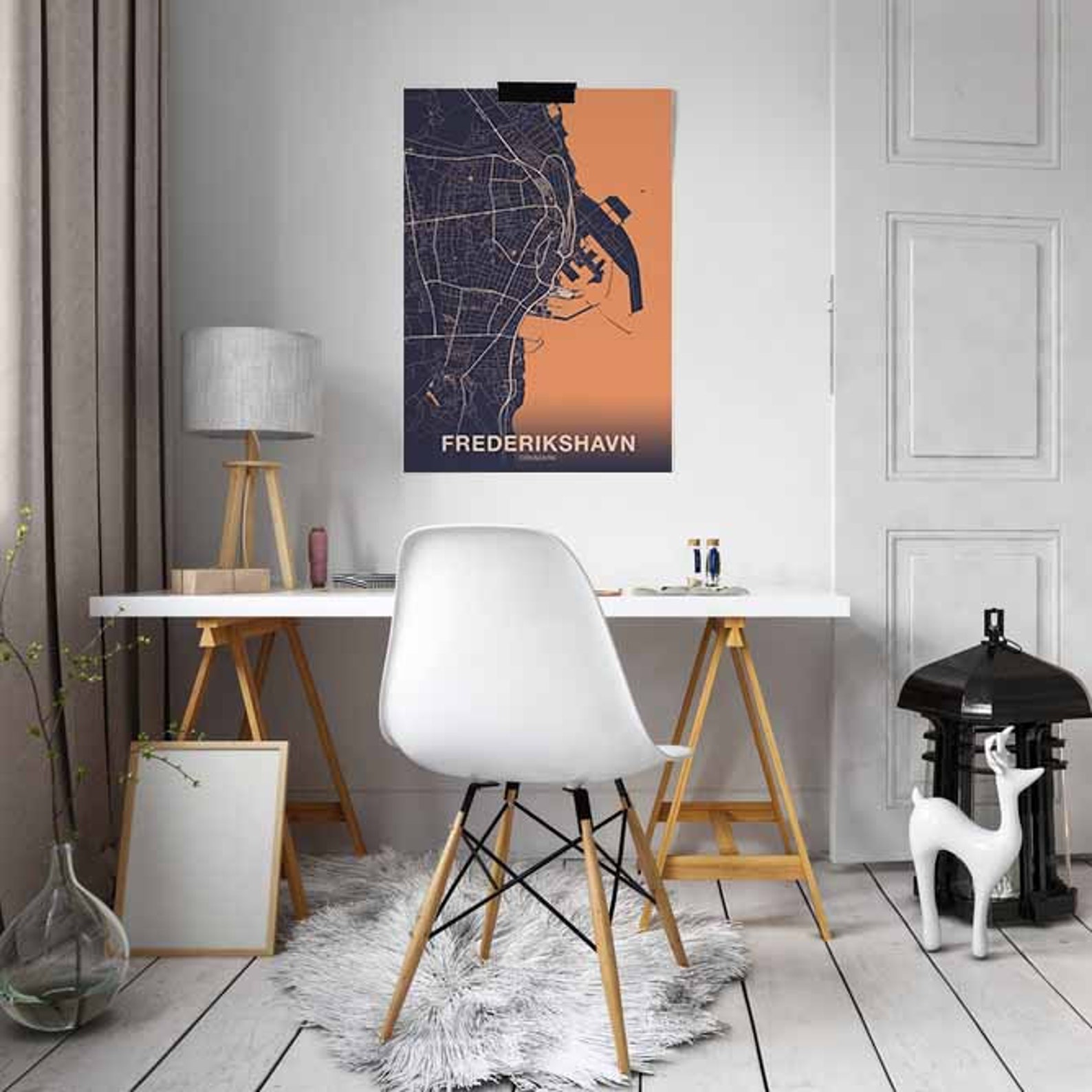 FREDERIKSHAVN Denmark Map Poster Color Hometown City Print - Etsy