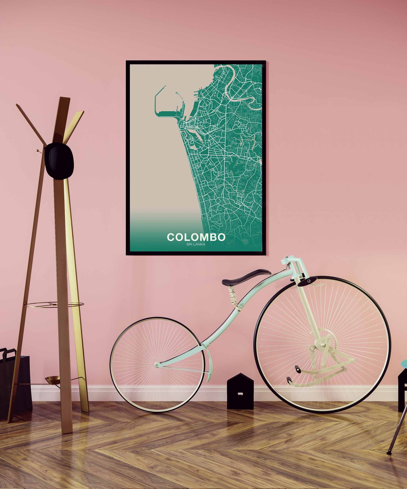 COLOMBO Sri Lanka map poster color Hometown City Print Modern | Etsy