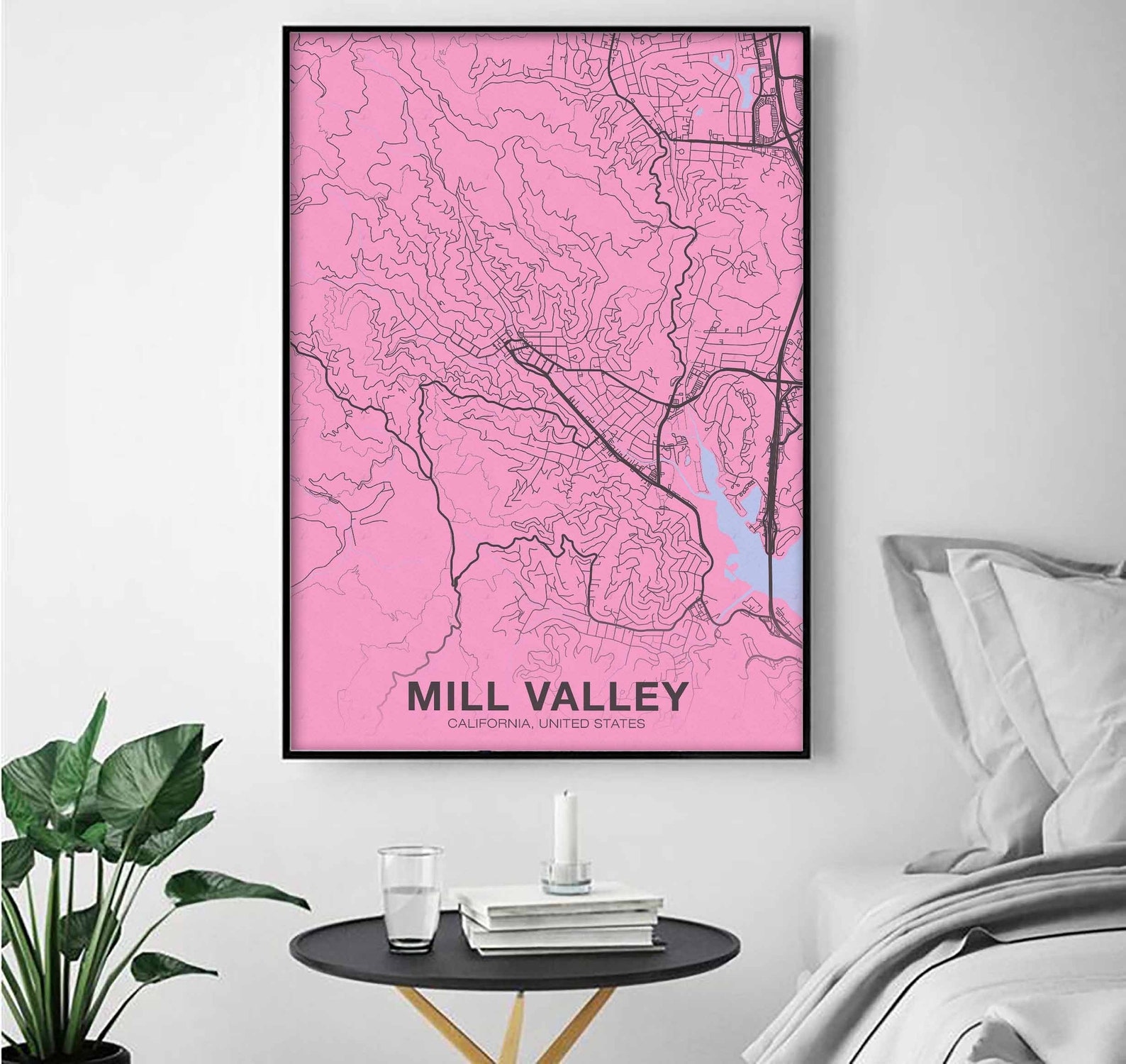 MILL VALLEY California CA Us Map Poster Color Hometown City - Etsy