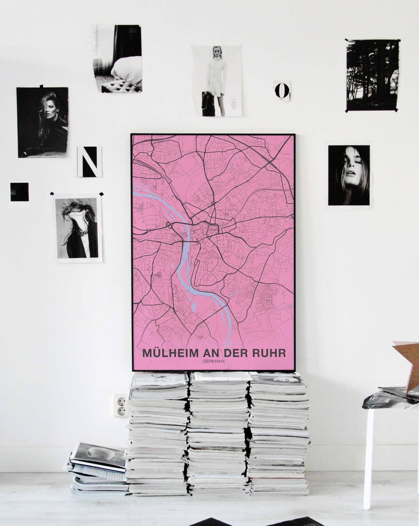 MULHEIM an Der RUHR Germany Map Poster Color Hometown City Print Modern ...