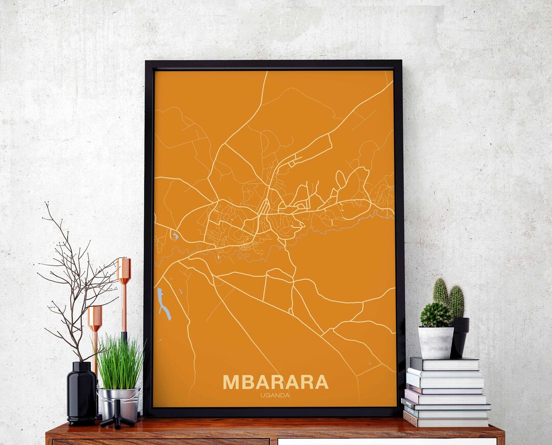 MBARARA Uganda Map Poster Color Hometown City Print Modern Home Decor ...