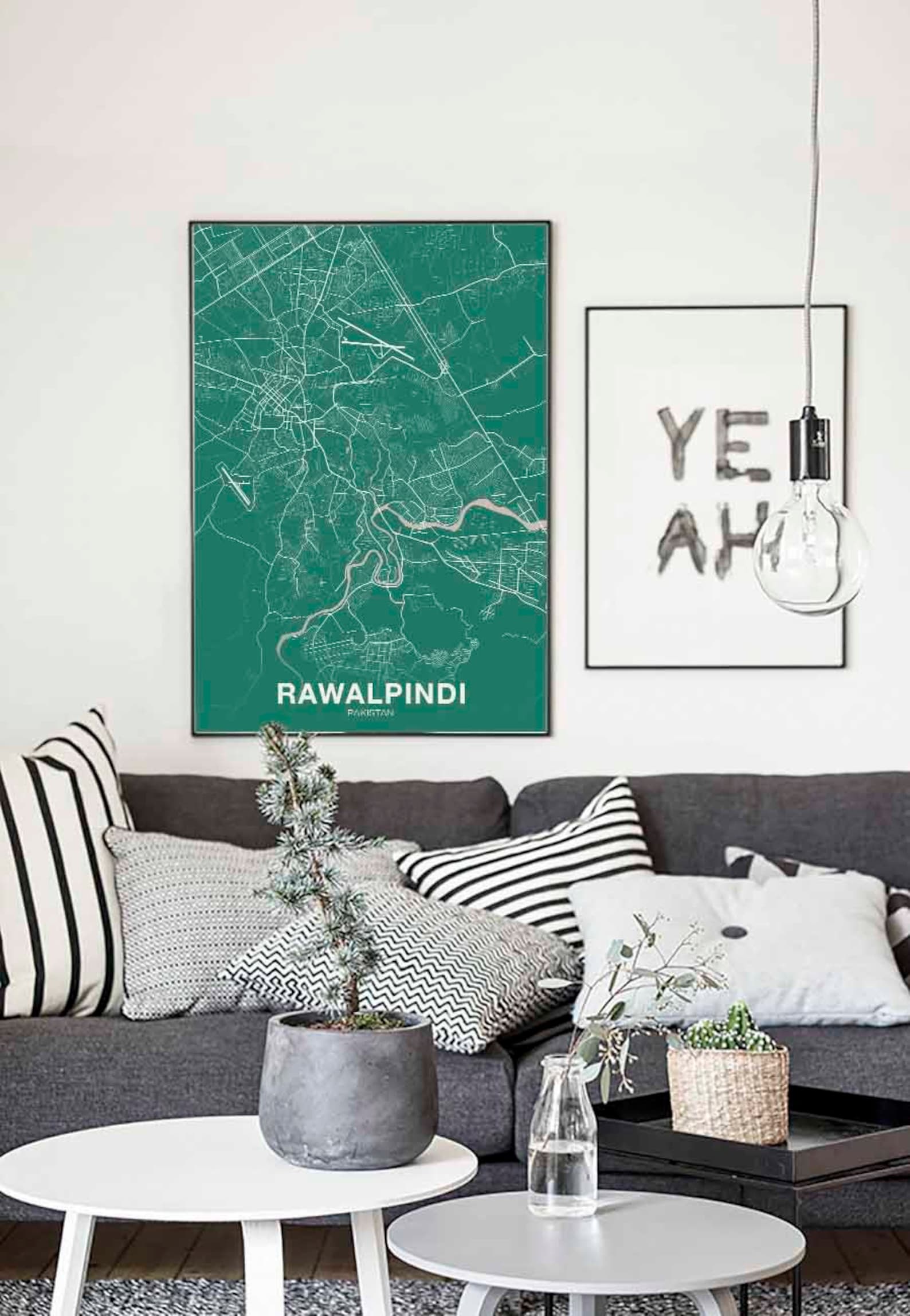 RAWALPINDI Pakistan Map Poster Color Hometown City Print - Etsy