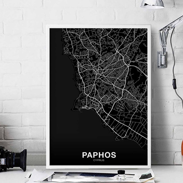Paphos Map Wall Art - Etsy
