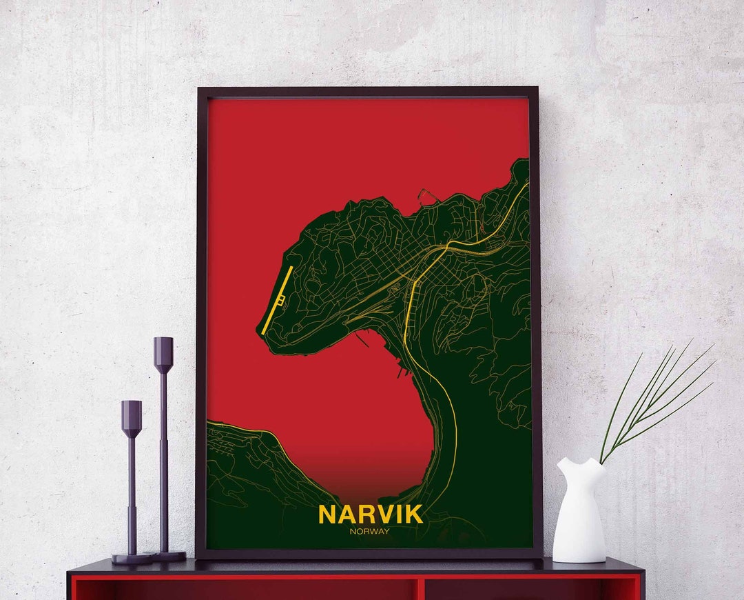 NARVIK Norway Poster Color Hometown City Print Modern Home Decor Office ...