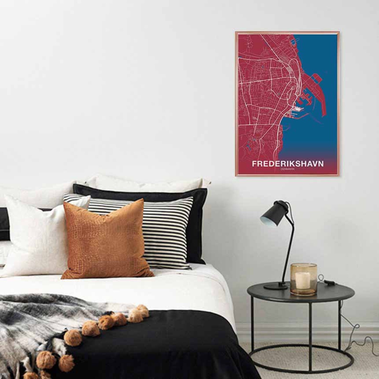 FREDERIKSHAVN Denmark Map Poster Color Hometown City Print - Etsy