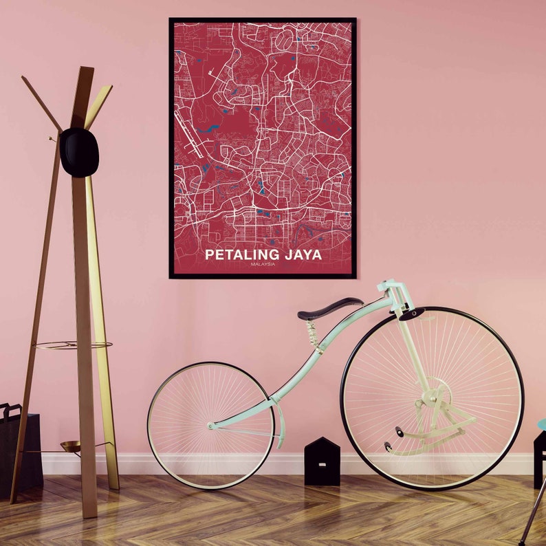 PETALING JAYA Malaysia Poster Color Hometown City Print Modern | Etsy
