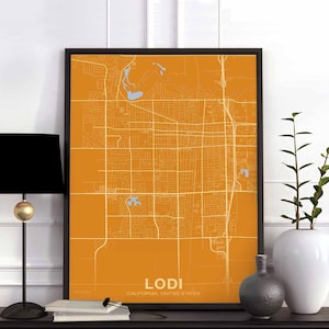 LODI California CA USA Poster Color Hometown City Print Modern Home ...