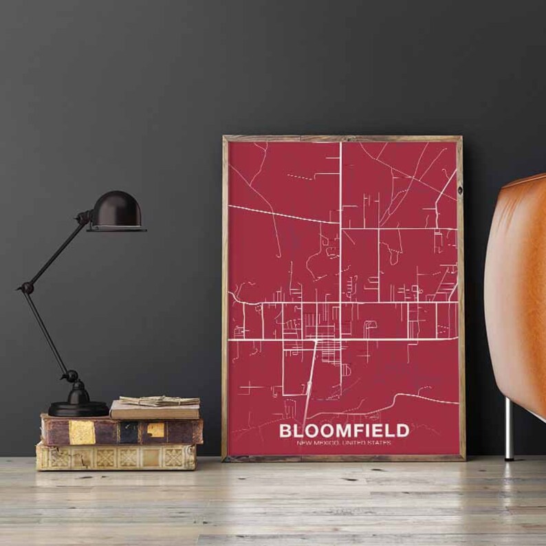 BLOOMFIELD New Mexico NM Us Map Poster Color Hometown City - Etsy