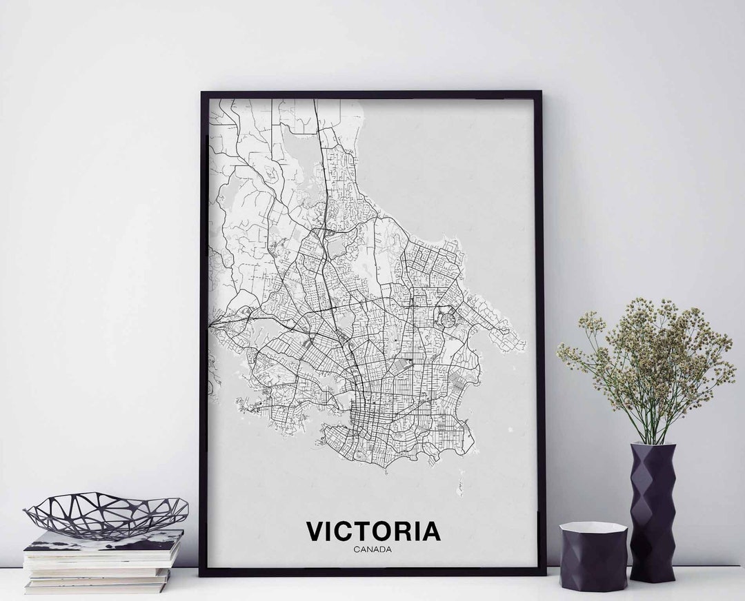 VICTORIA Canada Map Poster Hometown City Print Modern Home Decor Office ...