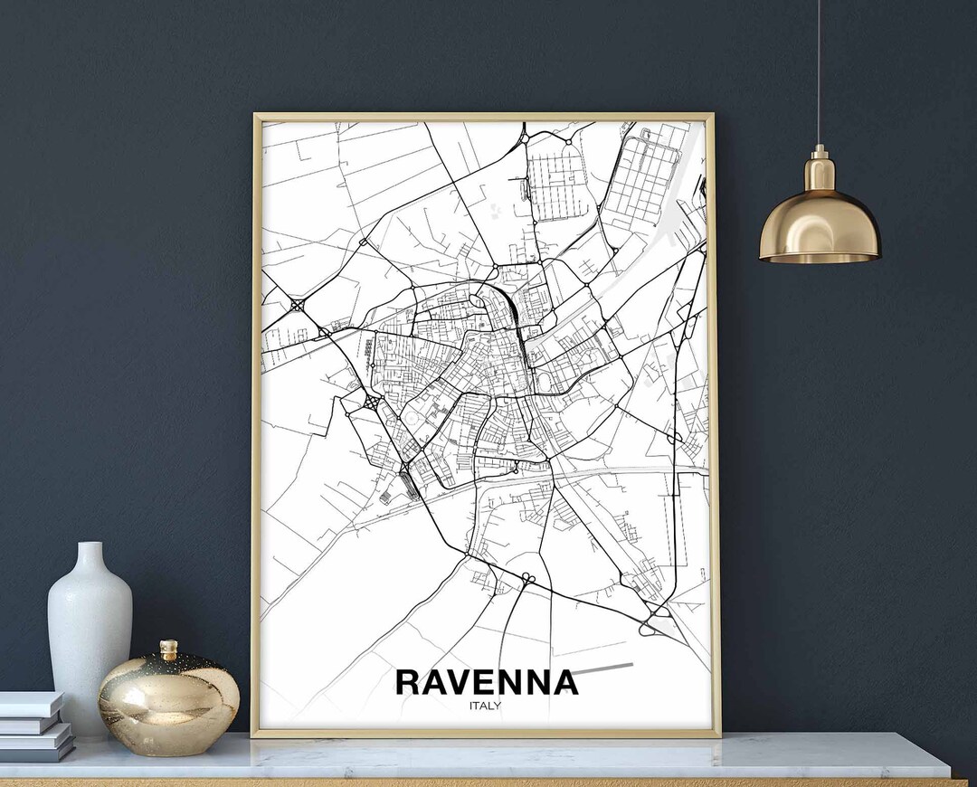 RAVENNA Italy Map Poster Hometown City Print Modern Home Decor Office ...