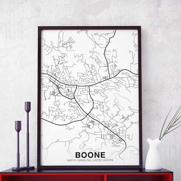 Map of Nc State Wall Art - Etsy