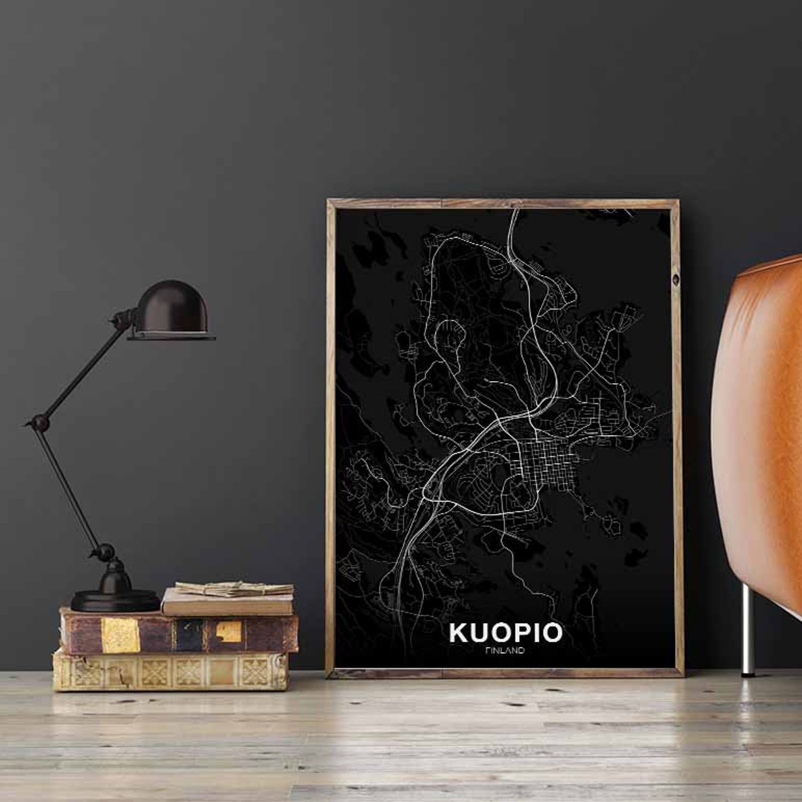 KUOPIO Finland Map Poster Black White Hometown City Print - Etsy