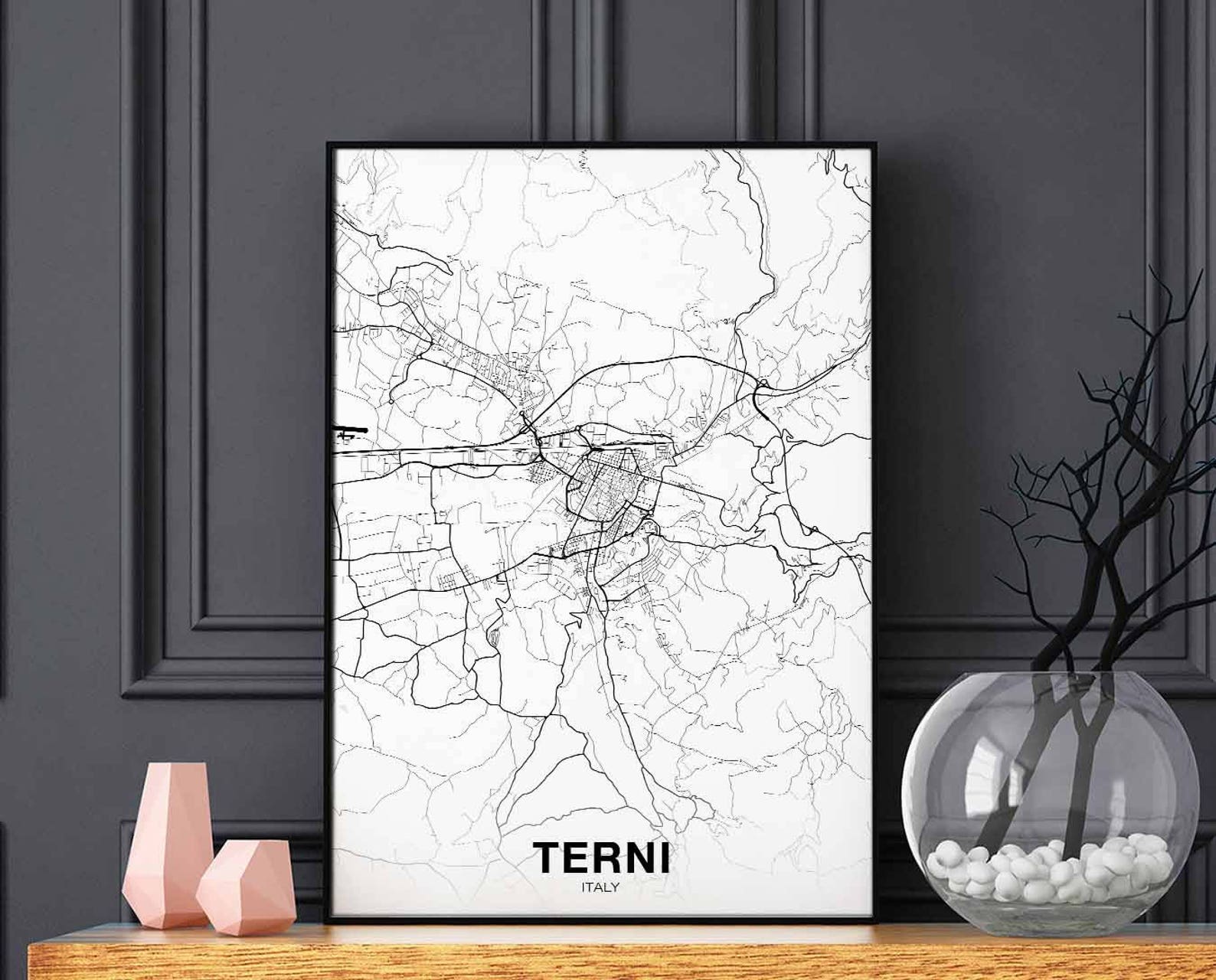 TERNI Italy Map Poster Hometown City Print Modern Home Decor - Etsy