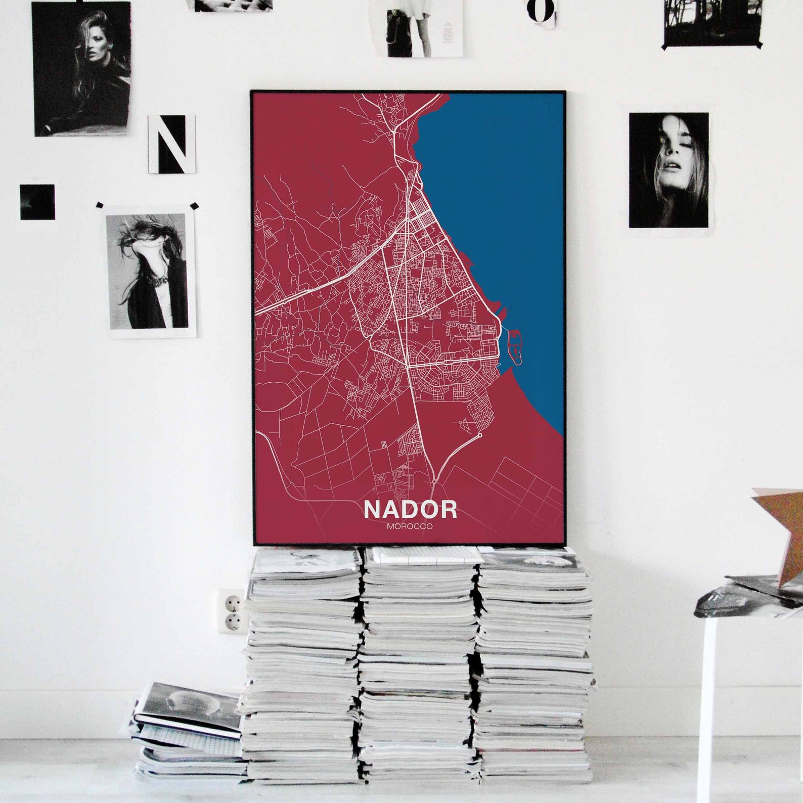 NADOR Morocco 12 Colors Map Poster Colors Hometown City Print Modern ...