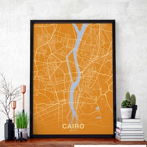 CAIRO Egypt Map Poster Color Hometown City Print Modern Home Decor ...