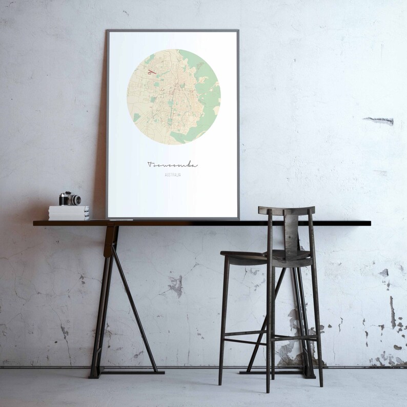 TOOWOOMBA Australia Map Poster Wall Decor Design Modern Minimal Nordic ...